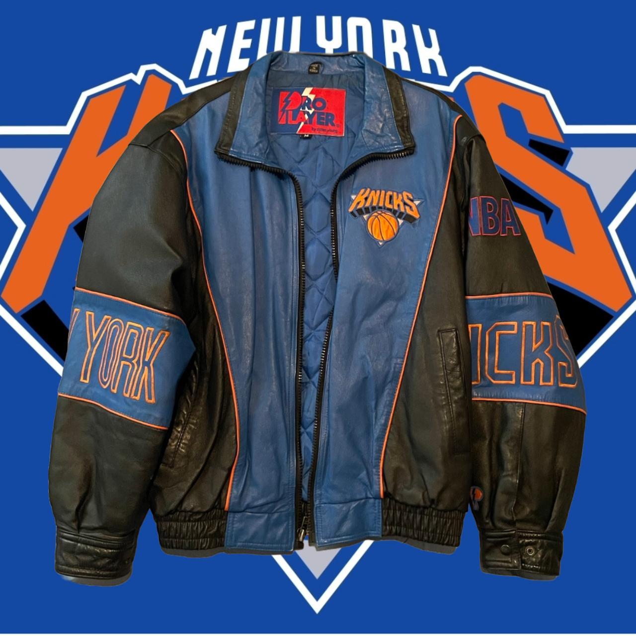 Vintage 90s New York Knicks Pro Player leather... - Depop