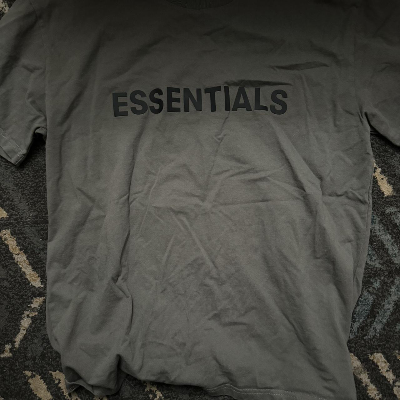 dark green essentials tee size L - Depop
