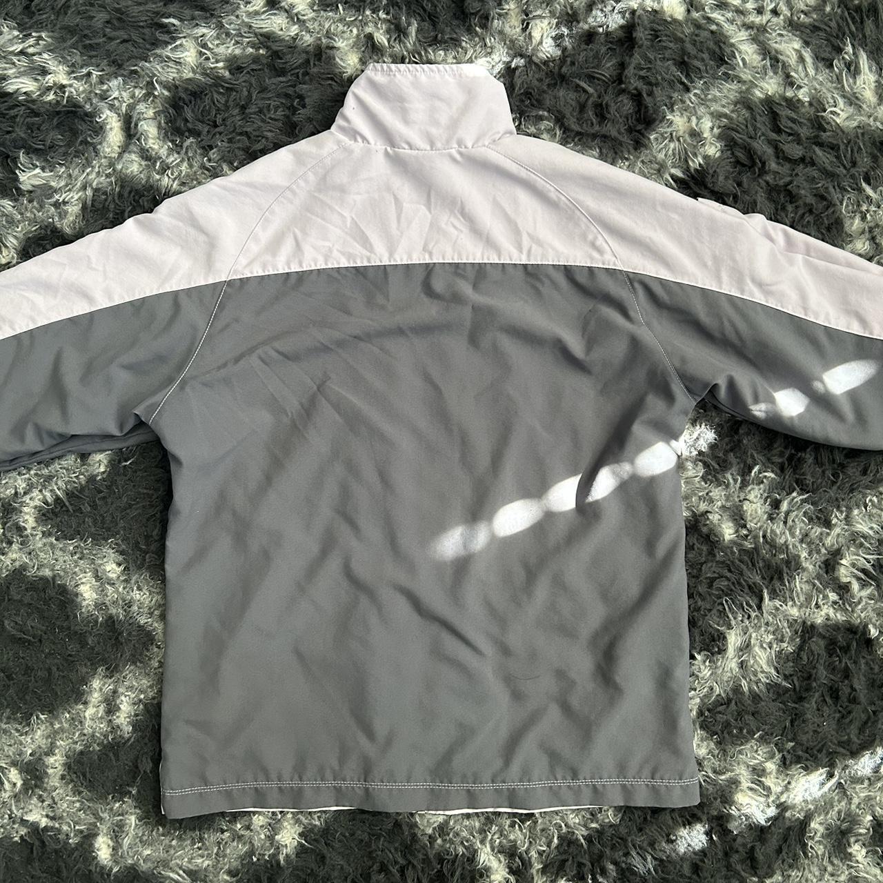early 2000s white and gray nike jacket in perfect... - Depop