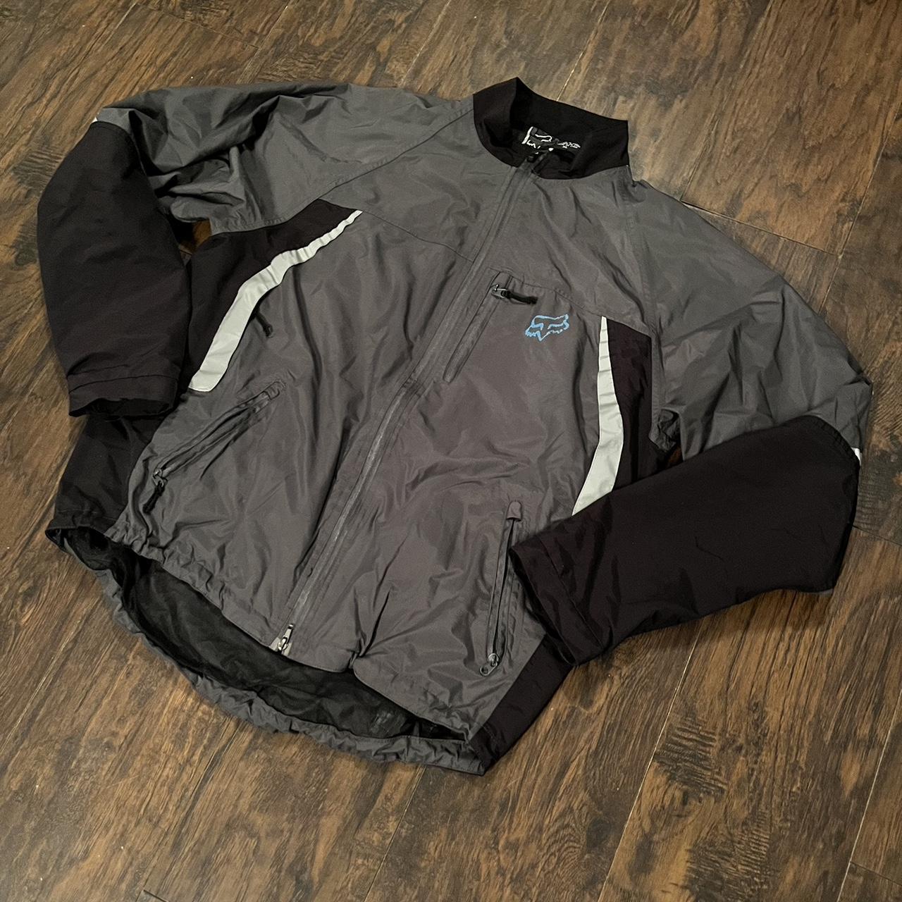 Fox Racing grey and black riding jacket with a nice... - Depop