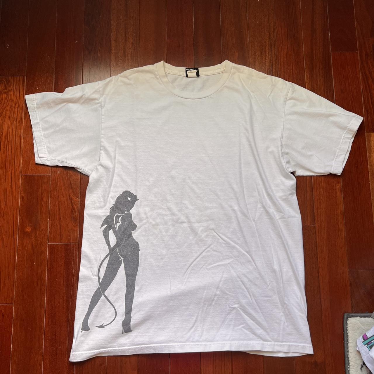 super dope white and black No Fear devil and angle... - Depop