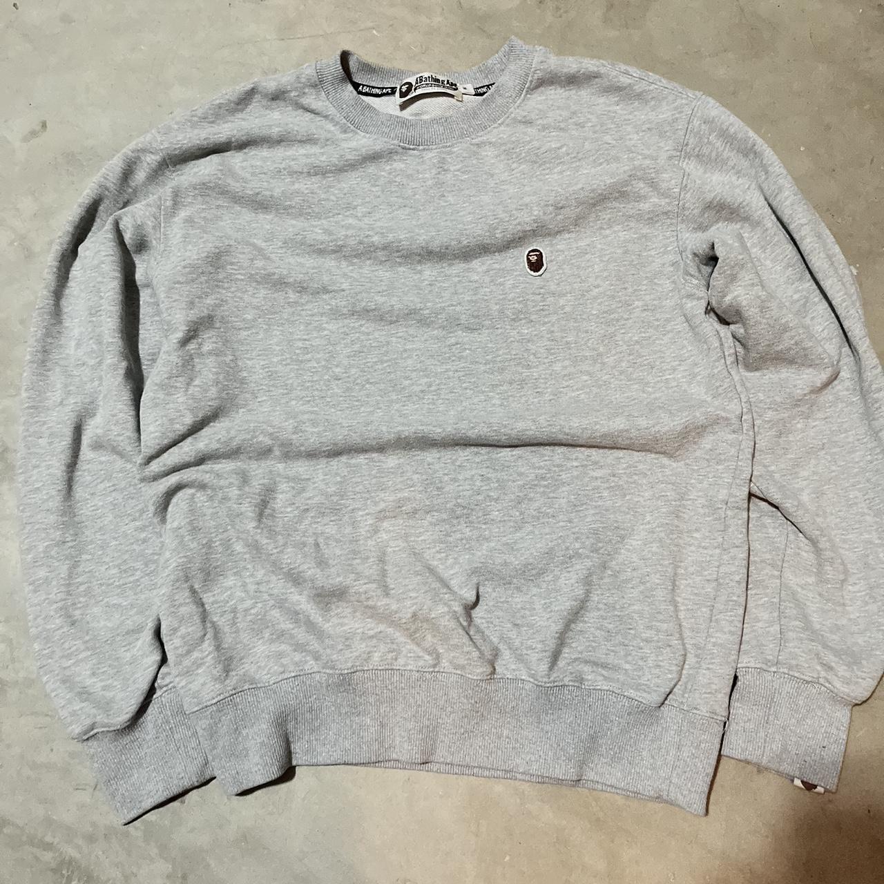Vintage 2000’s grey bape logo crewneck -bought in... | Depop