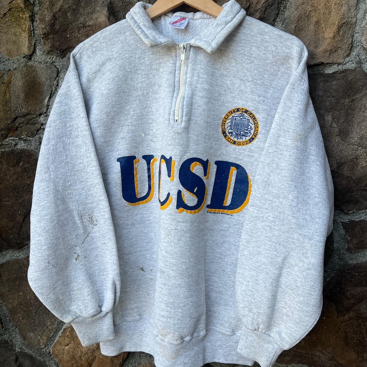 L| Ucsd Quarter Zip Size Tagged: L Measurements:... - Depop