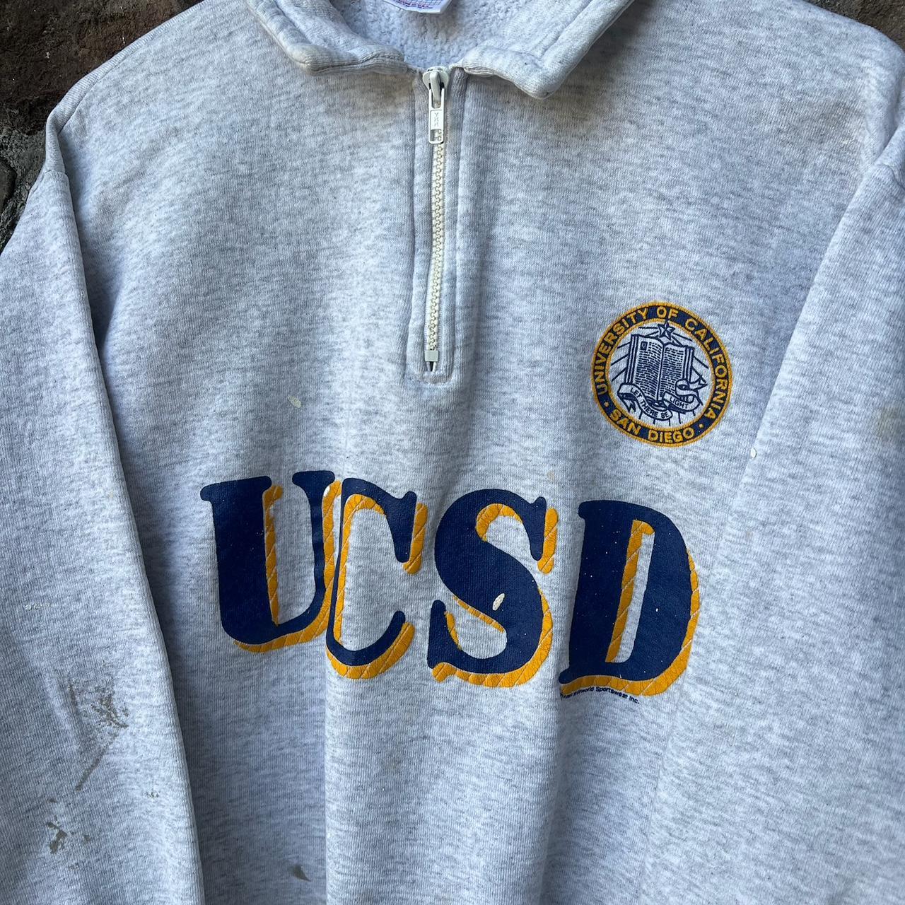 L| Ucsd Quarter Zip Size Tagged: L Measurements:... - Depop