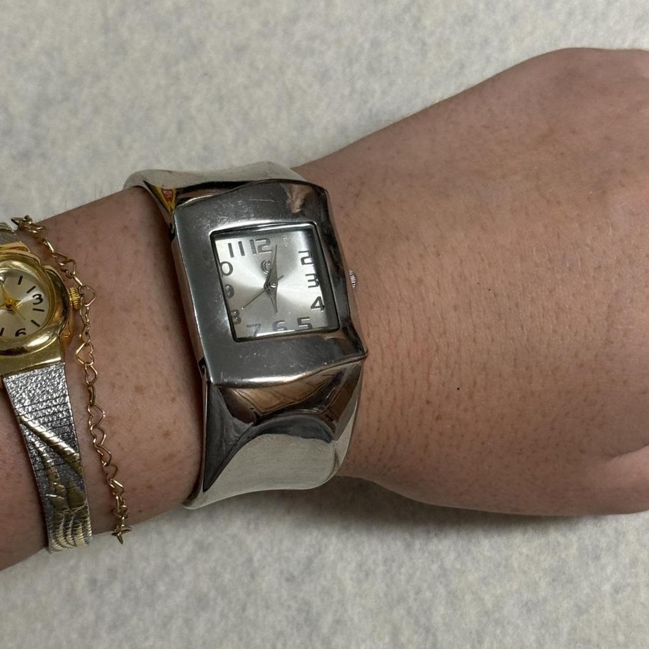 vintage silver cuff watch #silver #cuff #watch... - Depop