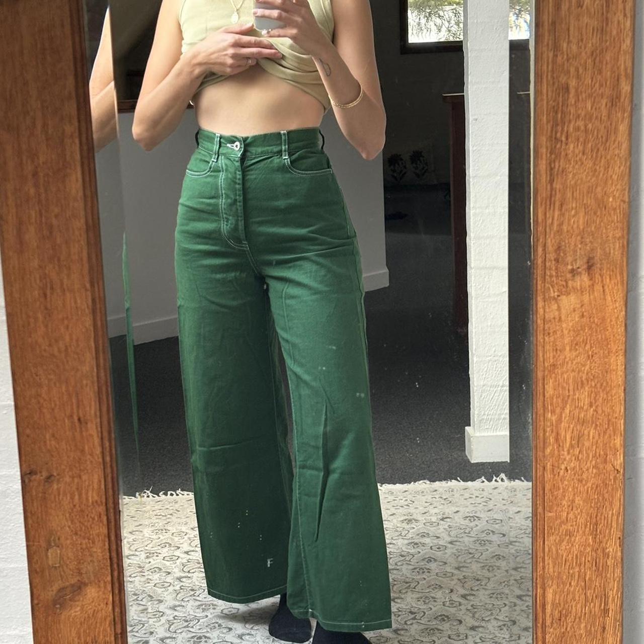 Kowtow Sailor jeans in Forrest, size XS. I am a size... - Depop