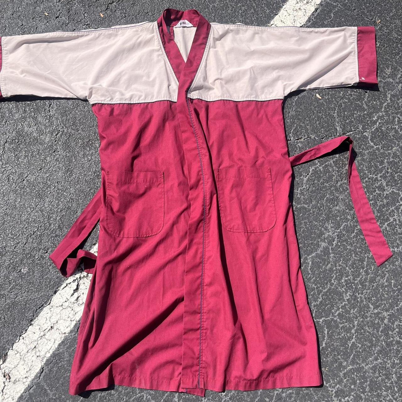 Christian Dior Women's Red and White Robe | Depop