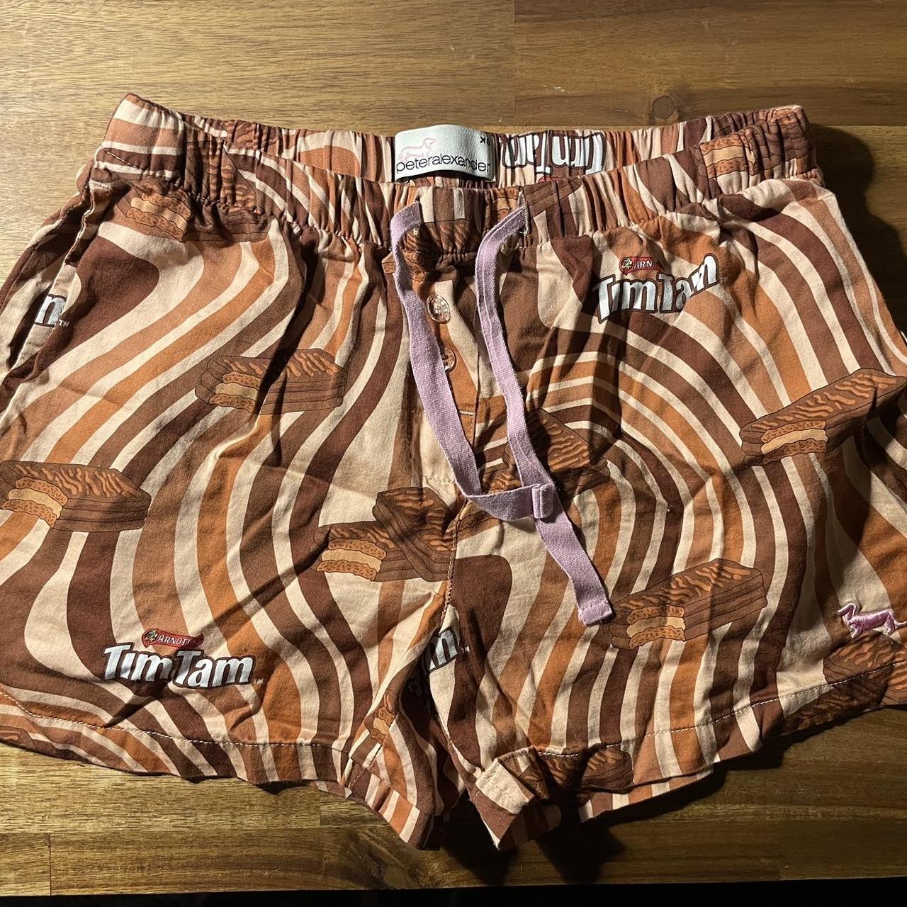 peter alexander brown and pink tim tam pajama... - Depop