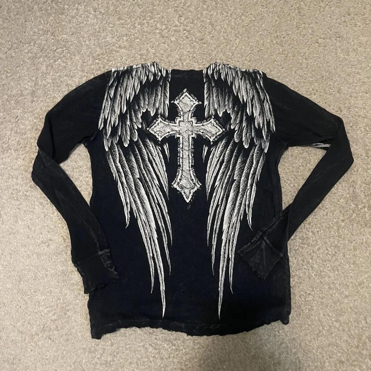 affliction long sleeve thermal size medium SEND... - Depop