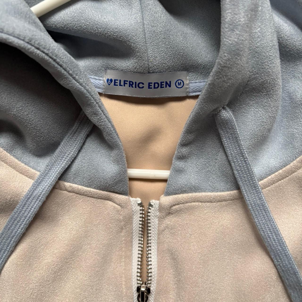 Cream and blue Elfric Eden hoodie I have never worn. | Depop