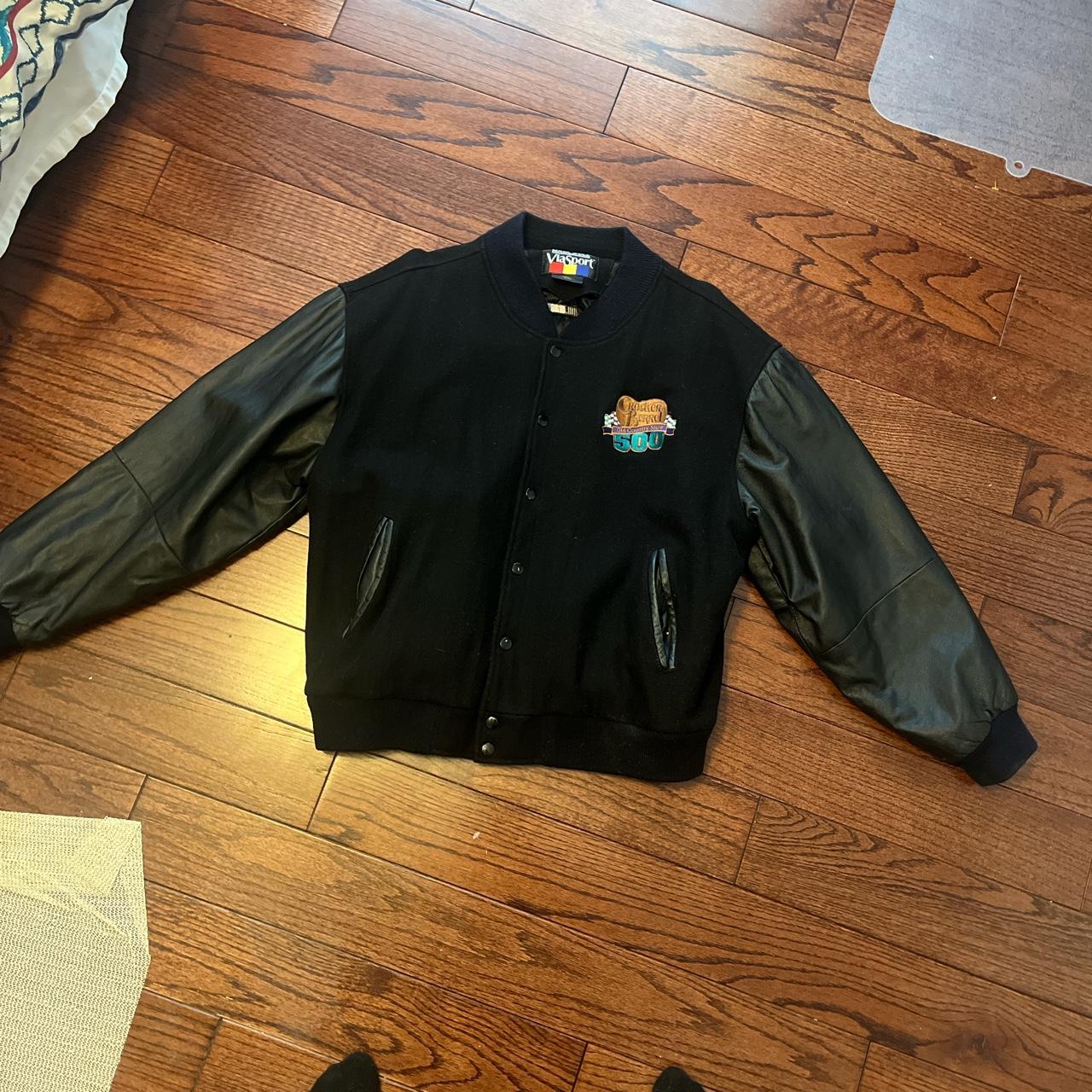 Nascar Cracker Barrel 500 Leather Jacket untagged... - Depop
