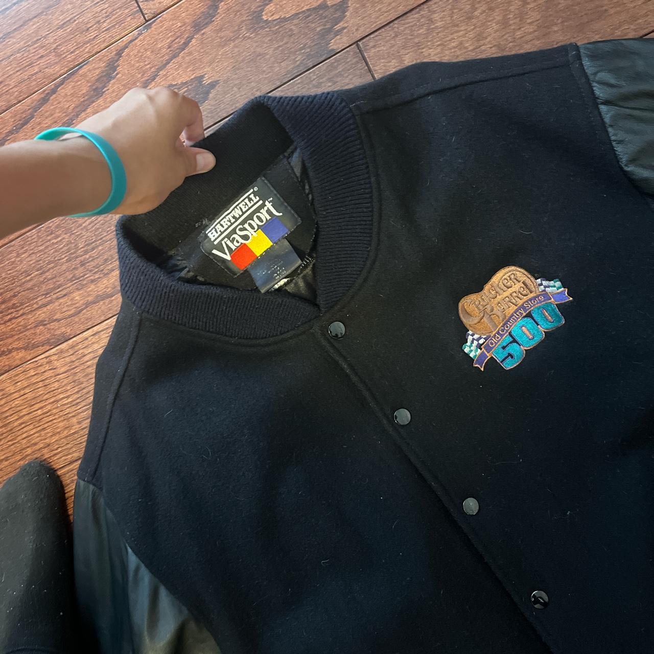 Nascar Cracker Barrel 500 Leather Jacket untagged... - Depop