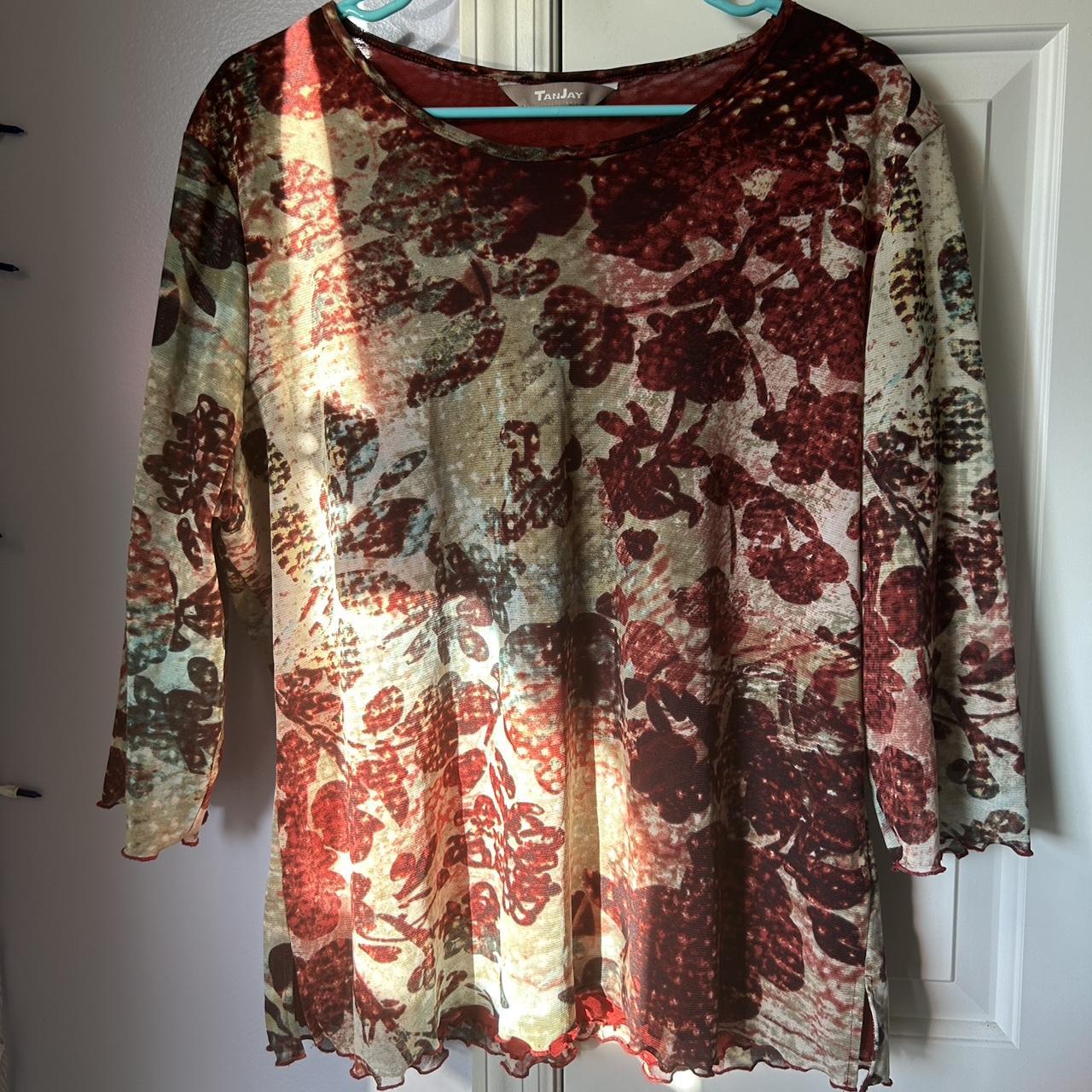Tanjay Women's Mid Sleeve Floral Double layered... - Depop