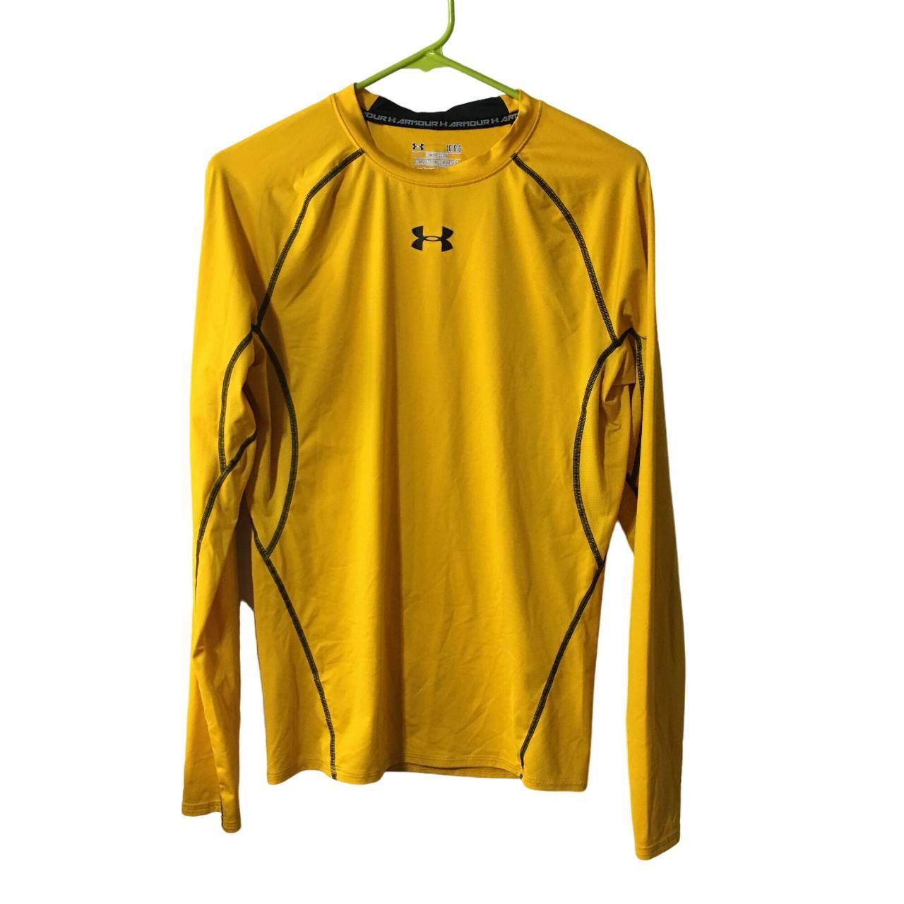 Under Armour long sleeve yellow compression shirt... - Depop
