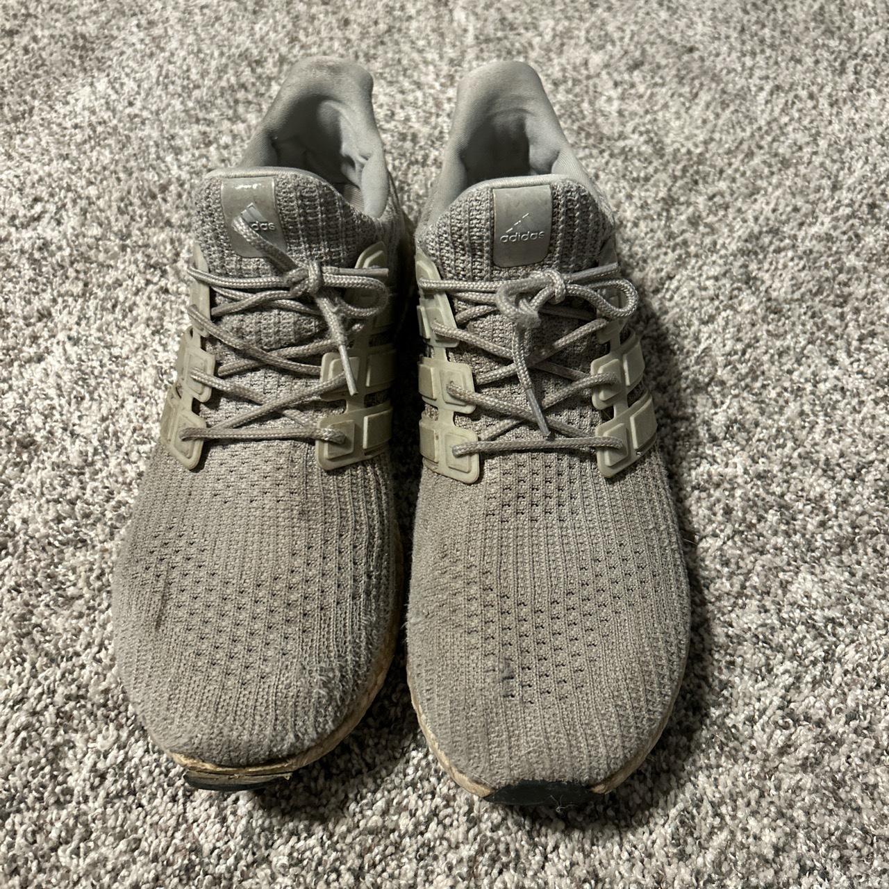 men’s grey adidas ultraboost pretty worn very... - Depop