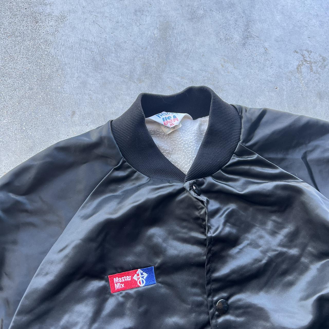 vintage satin bomber truck driver jacket made in... - Depop