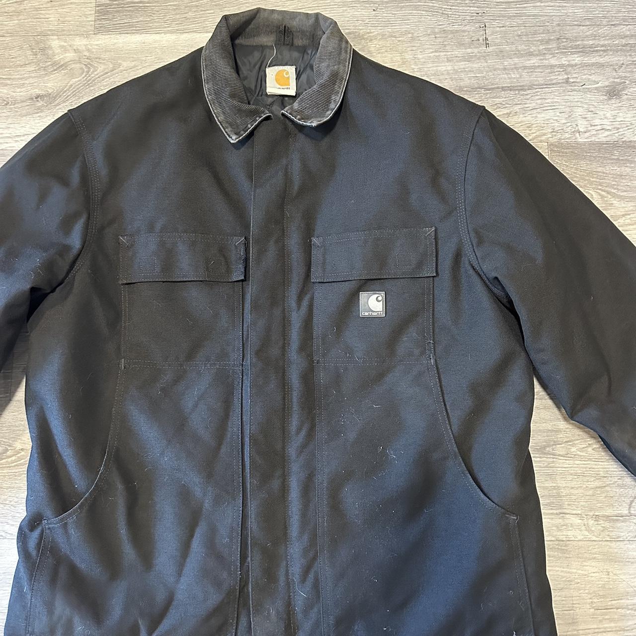 Matte black Carhartt work jacket, limited edition - Depop