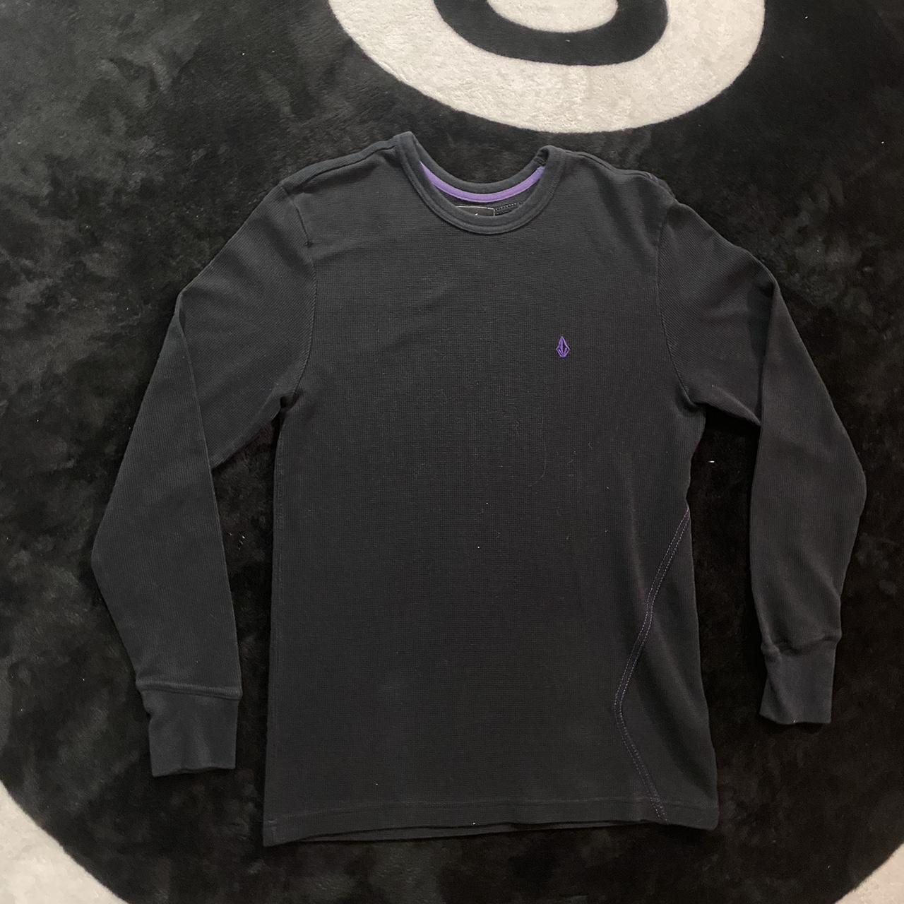 Volcom Men's Black and Purple Jumper | Depop