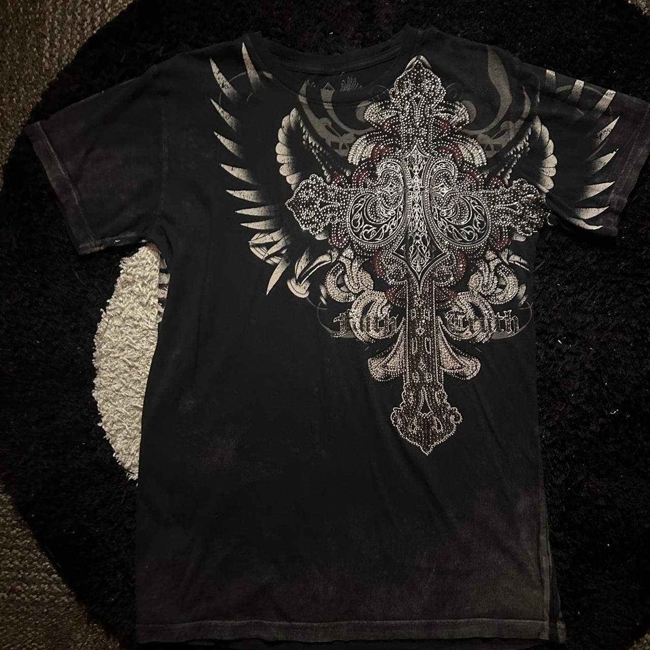 crazy XZAVIER studded tee jewels on the front crazy... - Depop