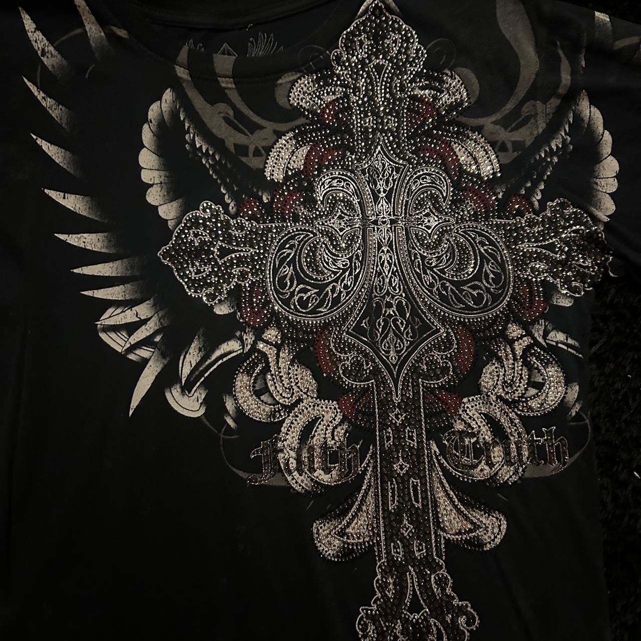 crazy XZAVIER studded tee jewels on the front crazy... - Depop