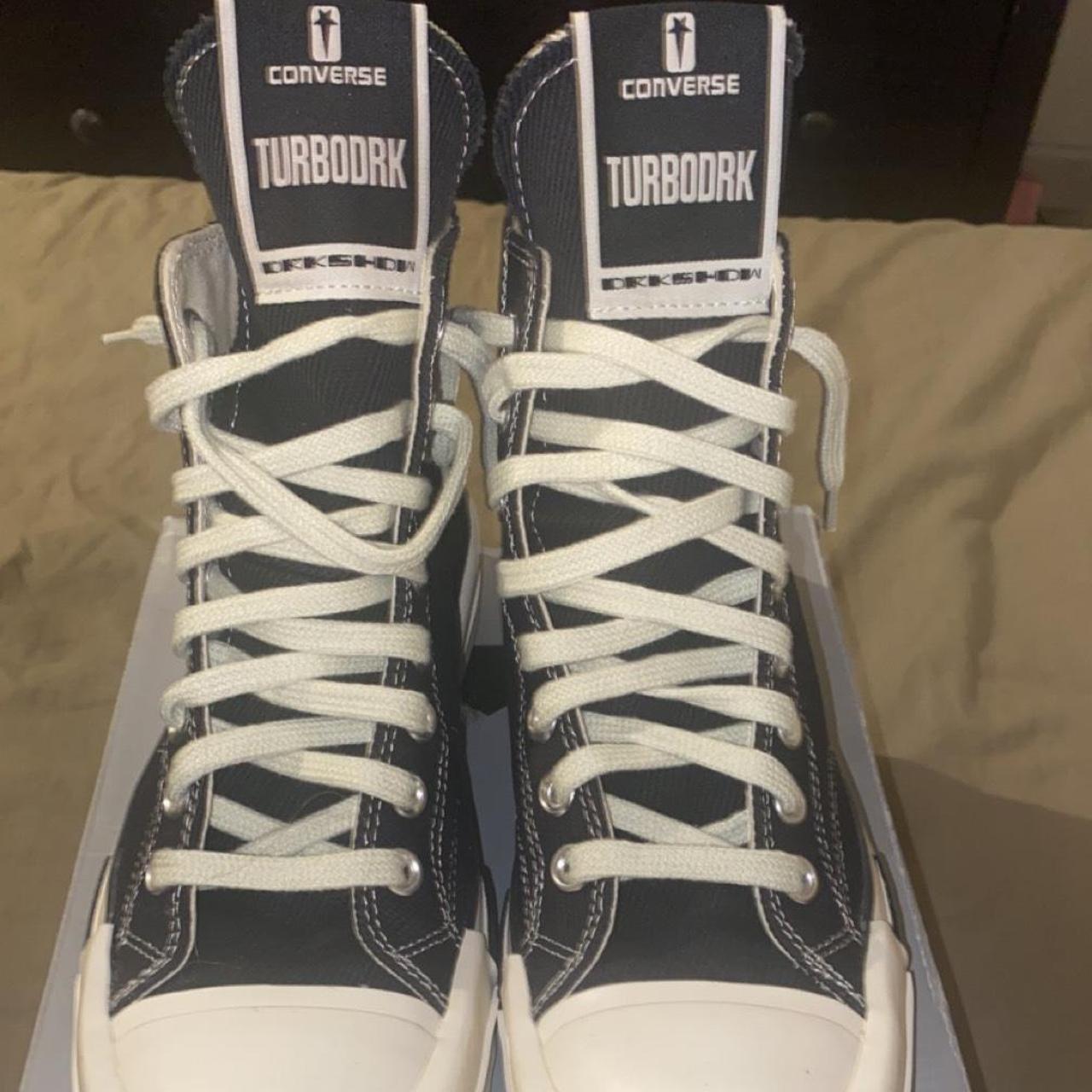 Rick Owens x Converse Collab TURBODRK CHUCK 70 HI... - Depop
