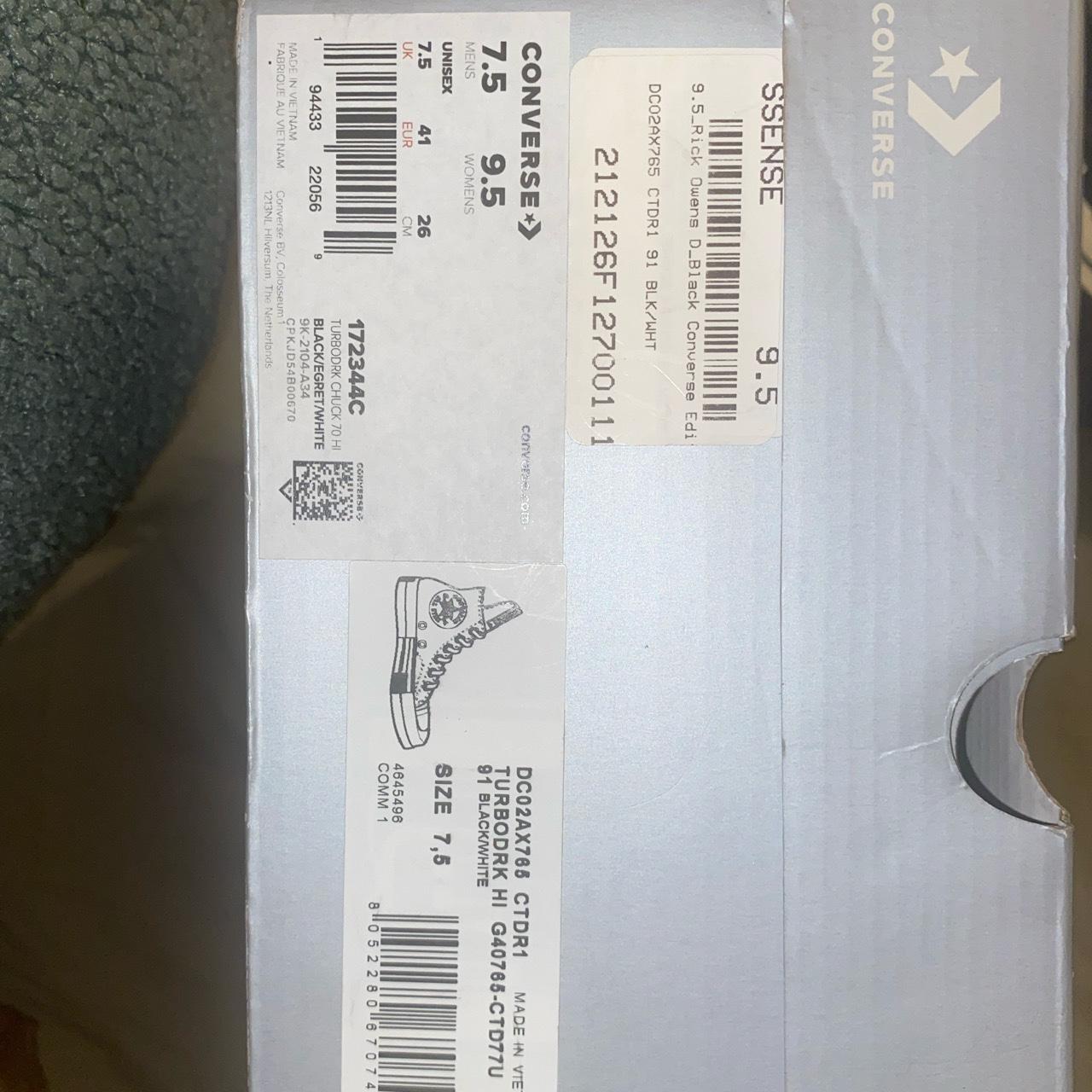 Rick Owens x Converse Collab TURBODRK CHUCK 70 HI... - Depop