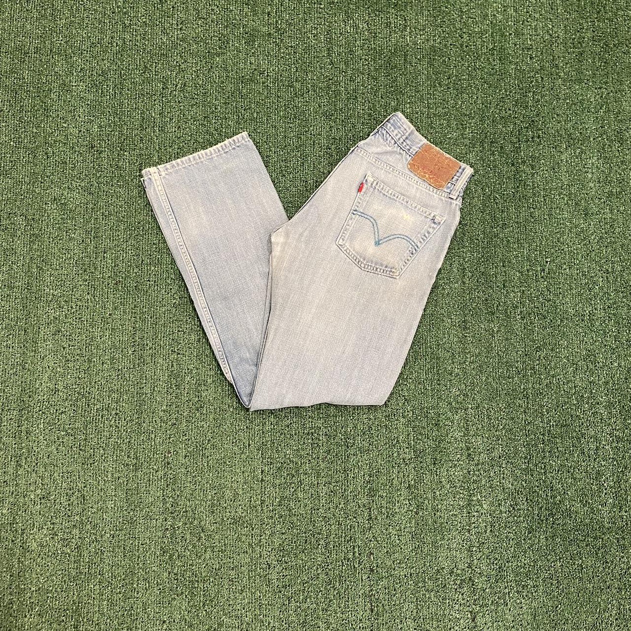 vintage levi’s 514 teal stitch jeans 32x32 slim... - Depop