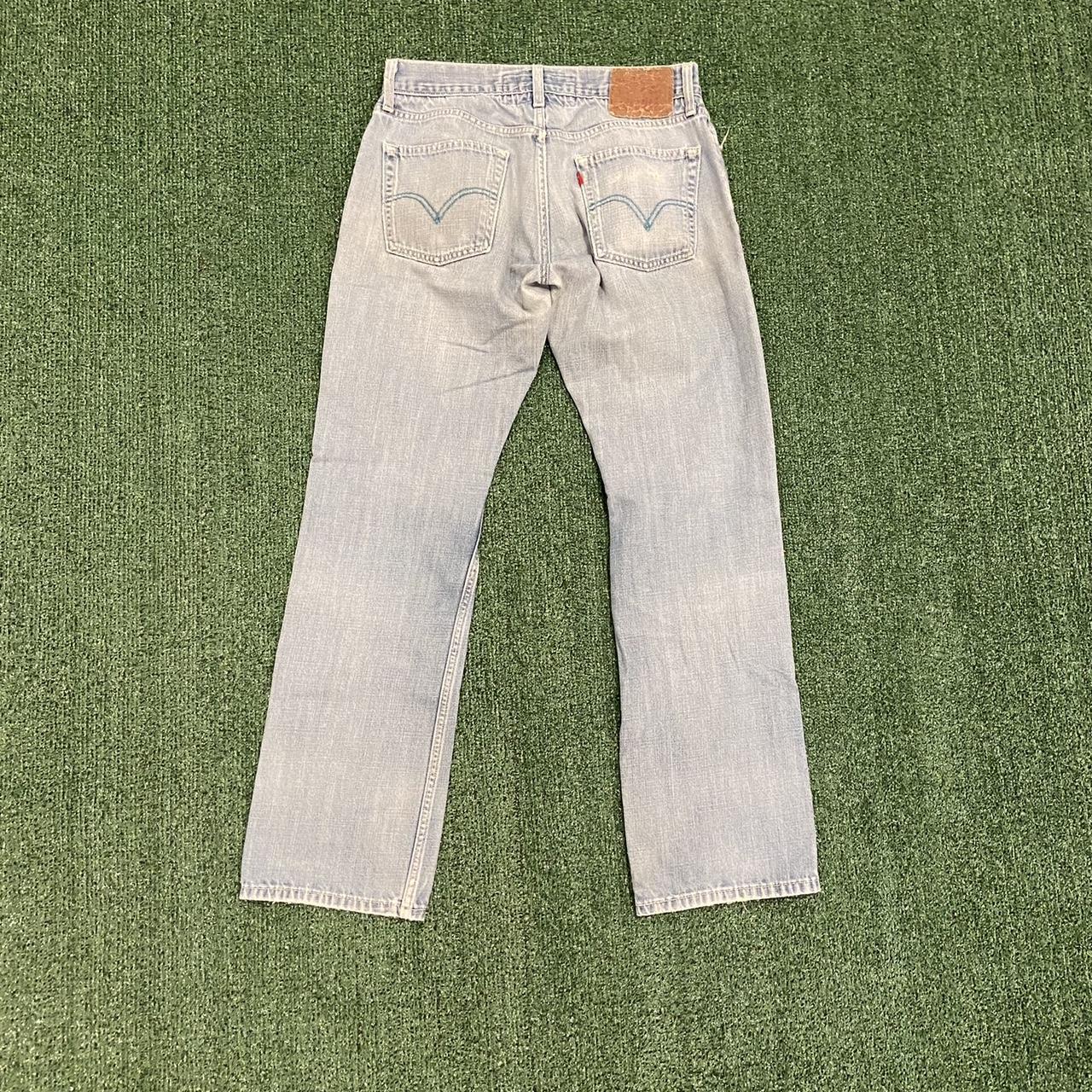 vintage levi’s 514 teal stitch jeans 32x32 slim... - Depop