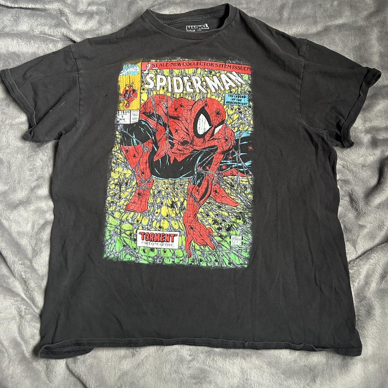 Vintage Spider-Man Graphic Tee (L) Bold Spider-Man... | Depop