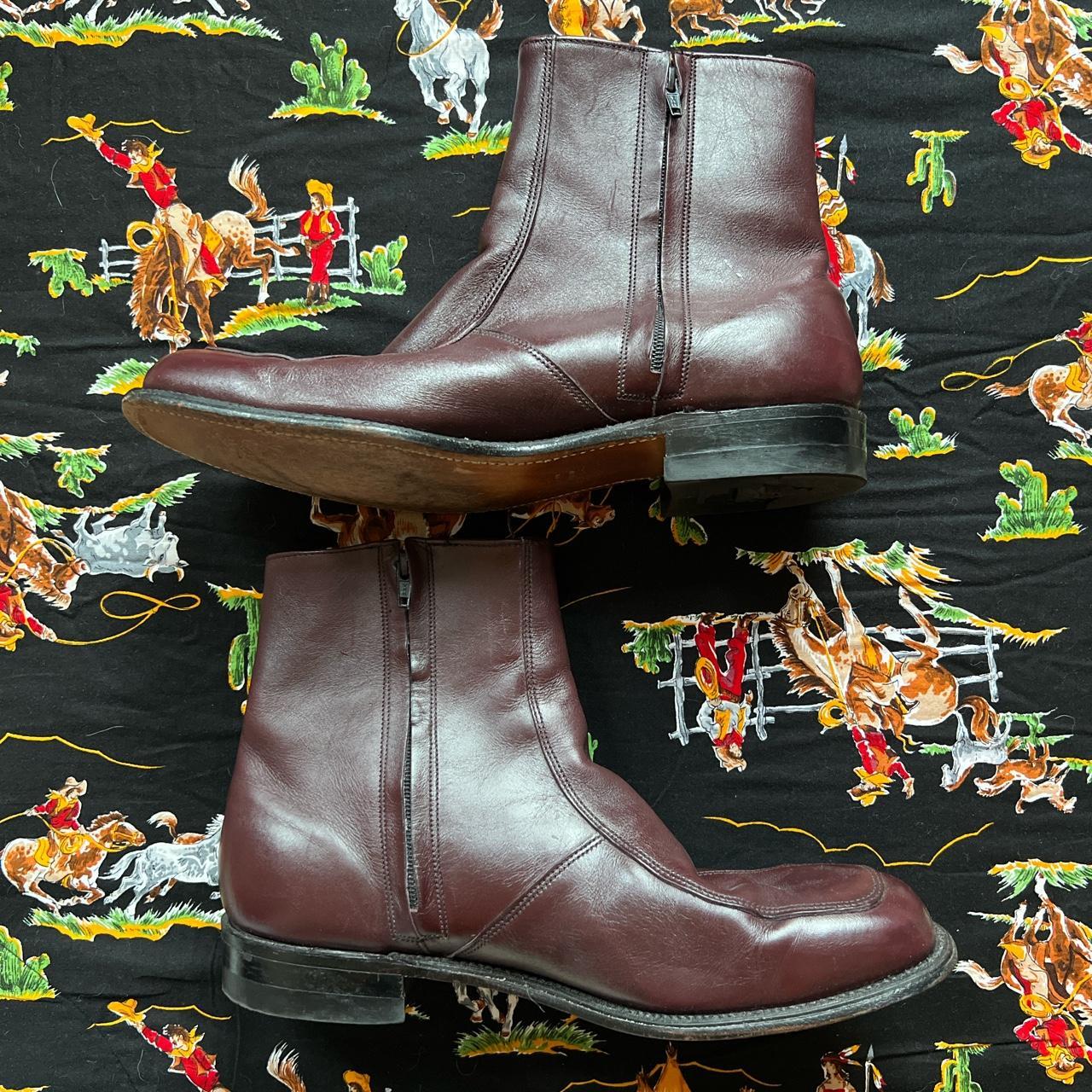 Men's Burgundy Boots | Depop