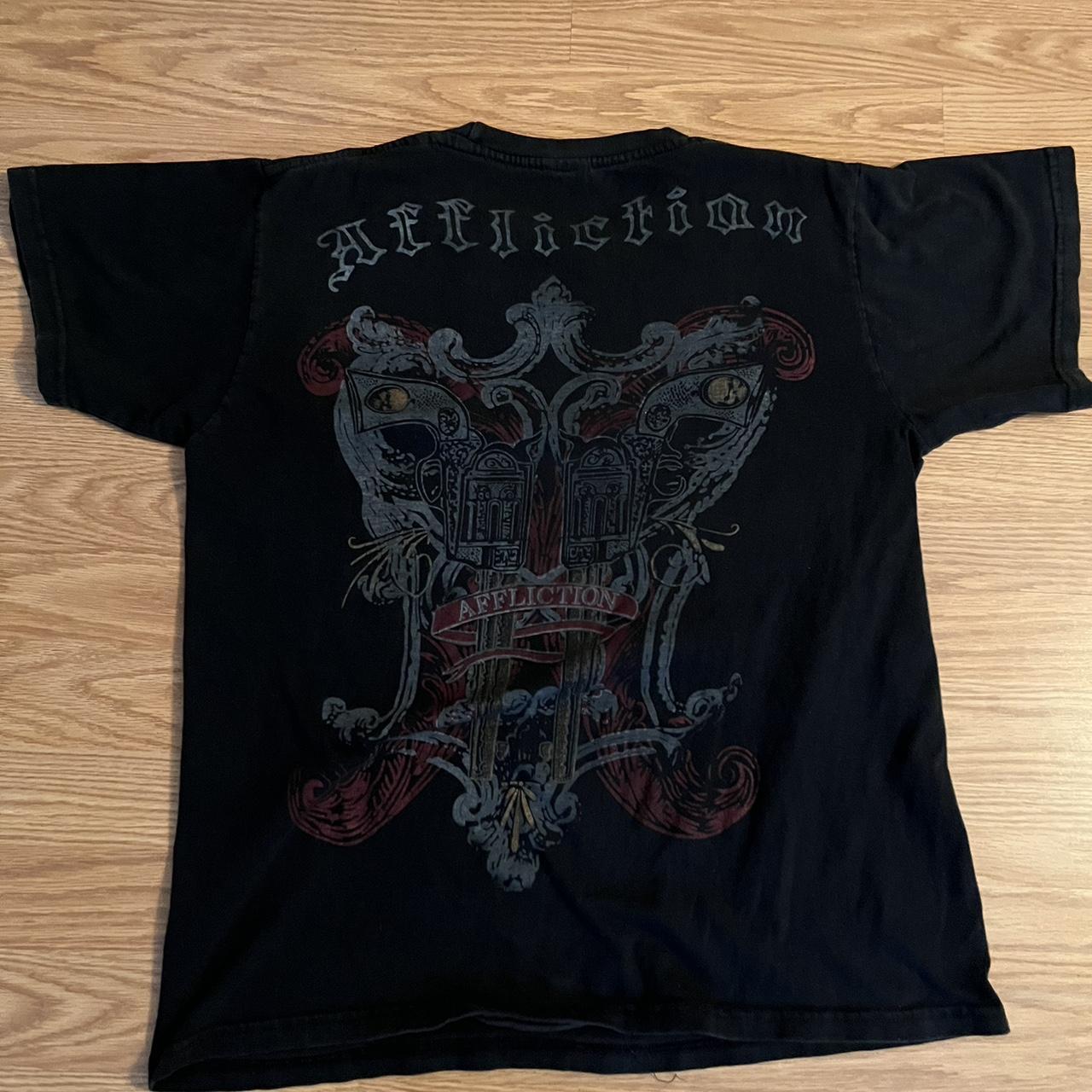 Black Affliction Shirt Size: Small (On the smaller... - Depop
