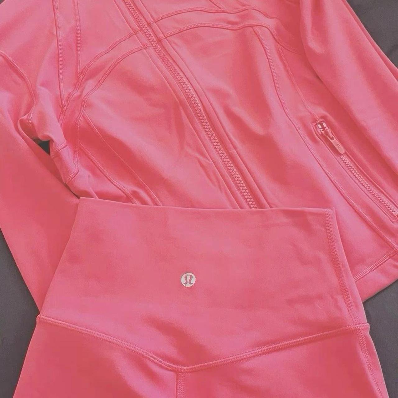 Lululemon Women's Pink and Red Jacket 2 Peace Sets... | Depop