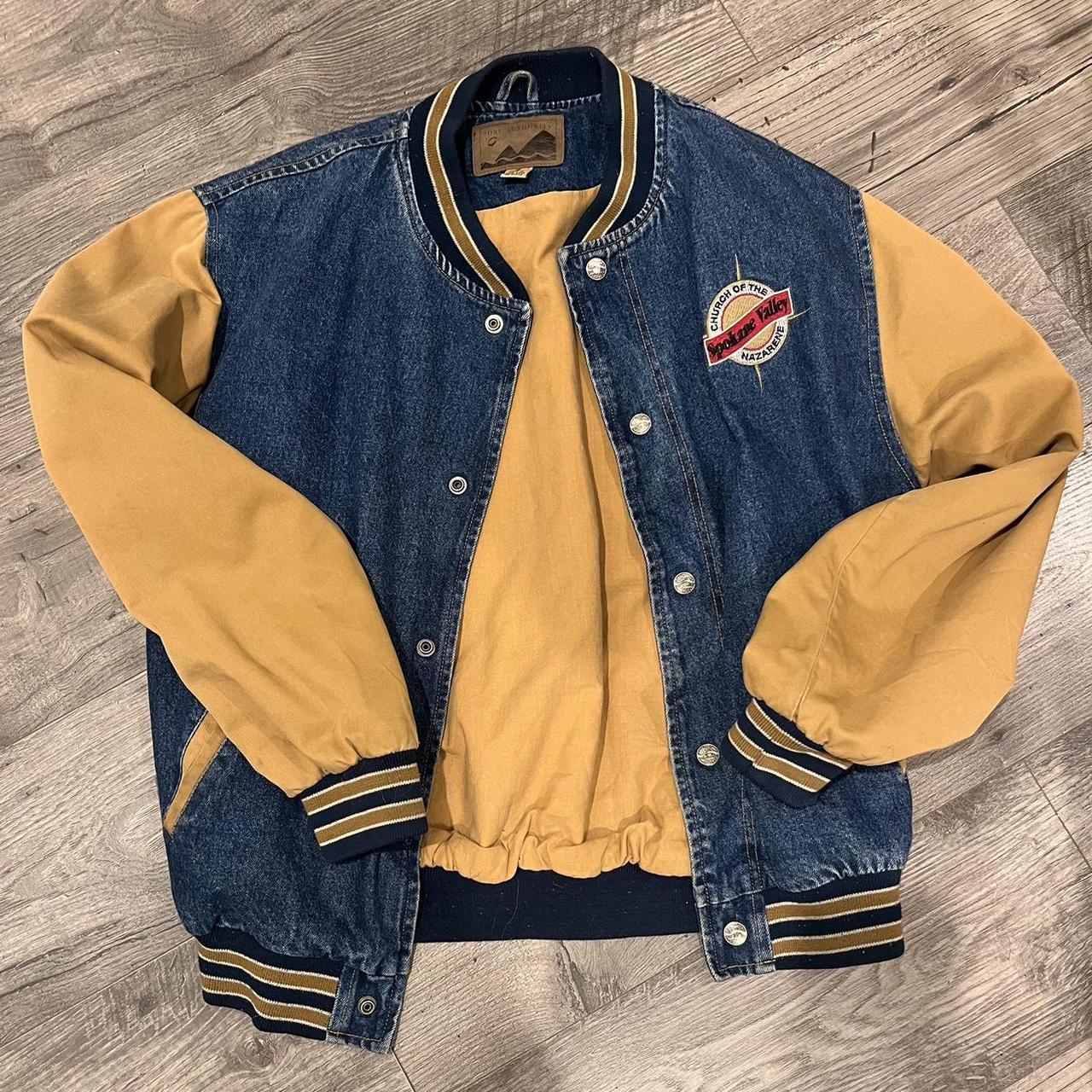 ‼️VINTAGE‼️ 80s/90s ADULT SMALL JEAN VARSITY... - Depop