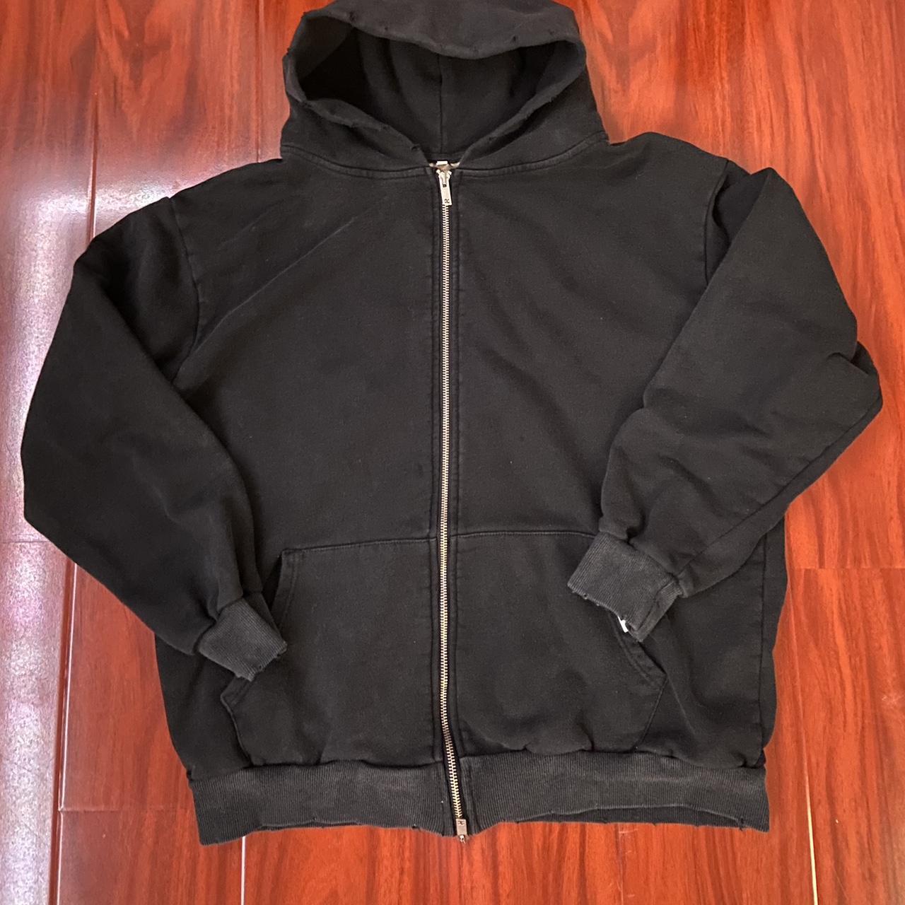 Represent Black Distressed Double Zip-Up (Size... - Depop