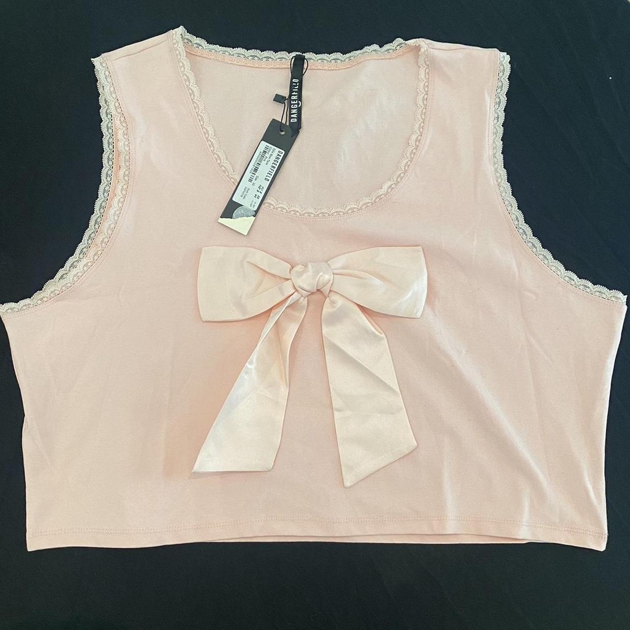 DANGERFIELD BNWT ‘EDIE BOW TANK’. ADORABLE BABY PINK... | Depop