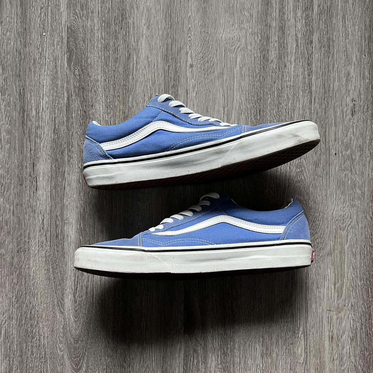 Light Blue Vans Old Skool Size 12 Men’s Lightly... - Depop