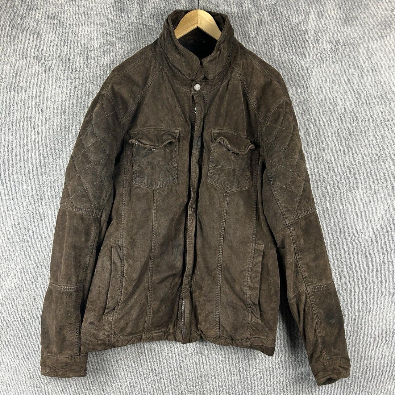 Vintage Suede Jacket XL Brown Full Zip Pig Leather... - Depop