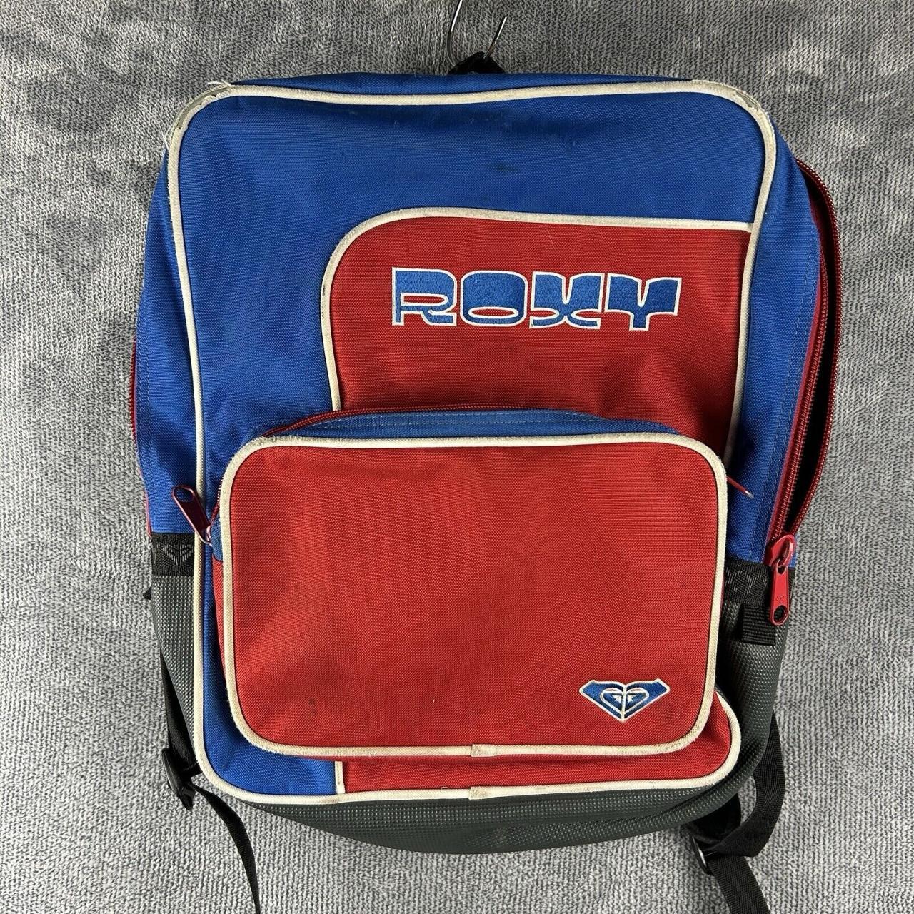 Vintage ROXY Backpack Adjustable 90s Blue School Uni... | Depop