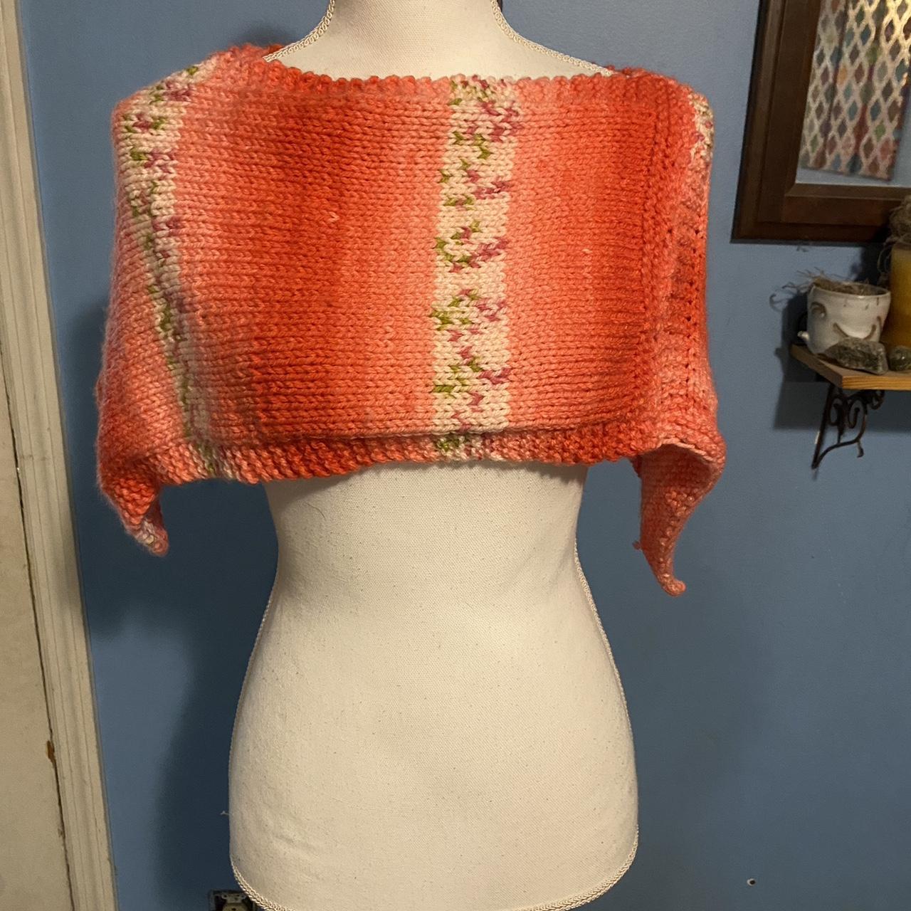 Handmade, Vibrant, Knit, Cropped, Shawl #Handmade... | Depop