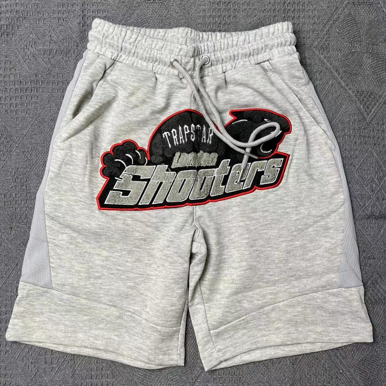Trapstar Shooters White / Grey short set Size:... - Depop