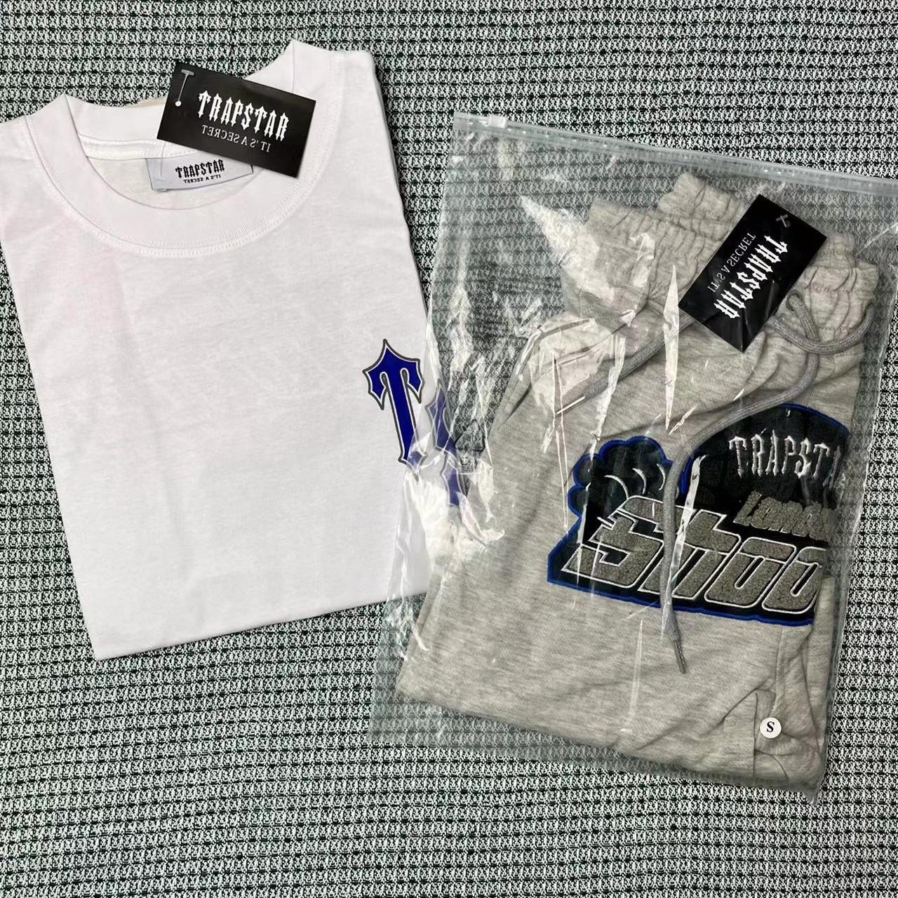 TRAPSTAR ⭐️Shooters Short Set - Grey/white 100%... - Depop