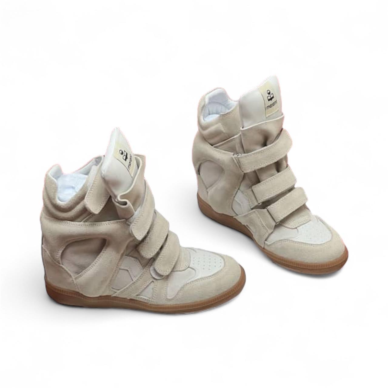 Isabel Marant beckett dupes beige wedge sneakers... | Depop