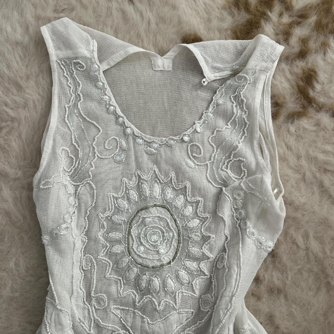 Fully beaded mesh top Could be worn as mini... | Depop