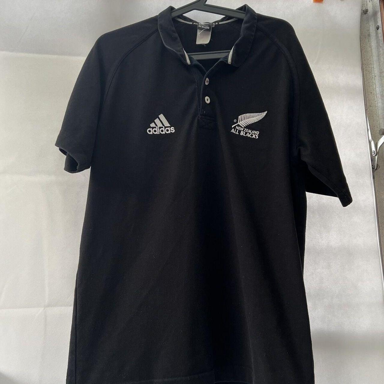 All Blacks - Rugby Polo - Adidas - M - Black -... - Depop