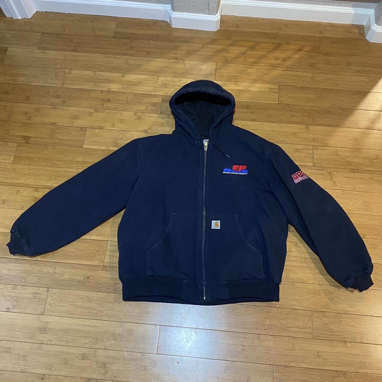 Vintage Faded Navy Blue Carhartt Work Jacket ~ Good... - Depop