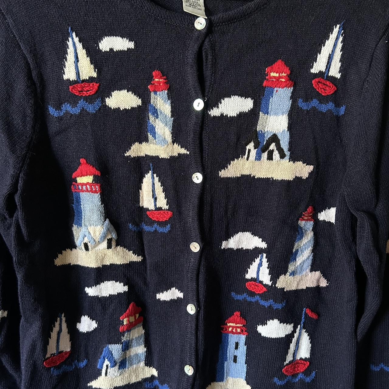 Vintage 80’s lighthouse cute button up... - Depop