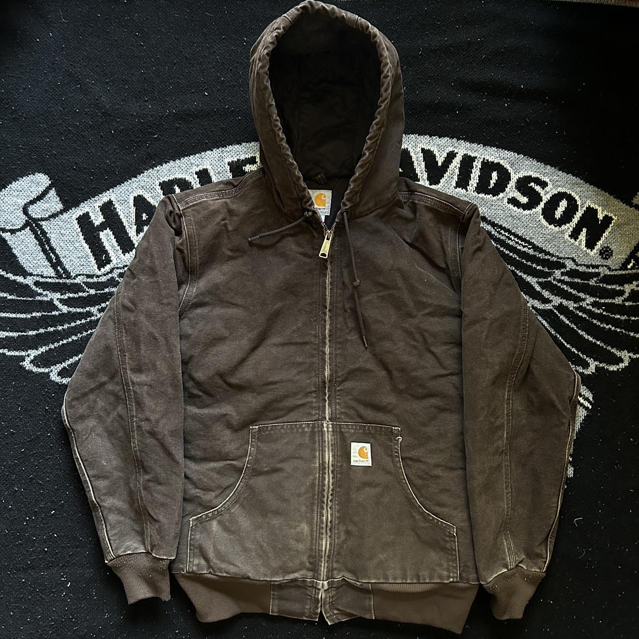 Vintage Chocolate Brown carhartt jacket Beautiful... - Depop