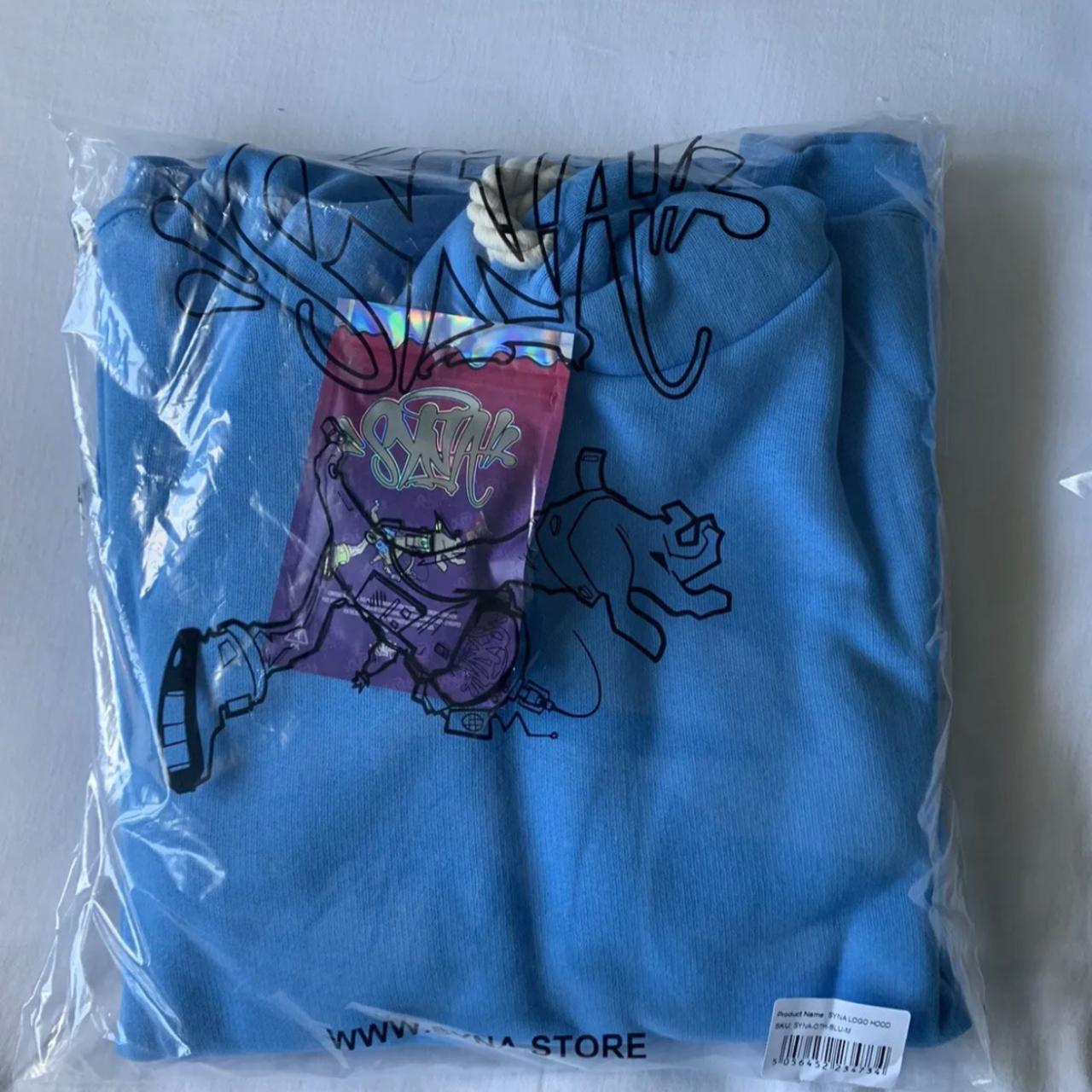 Syna Men's Blue Hoodie | Depop