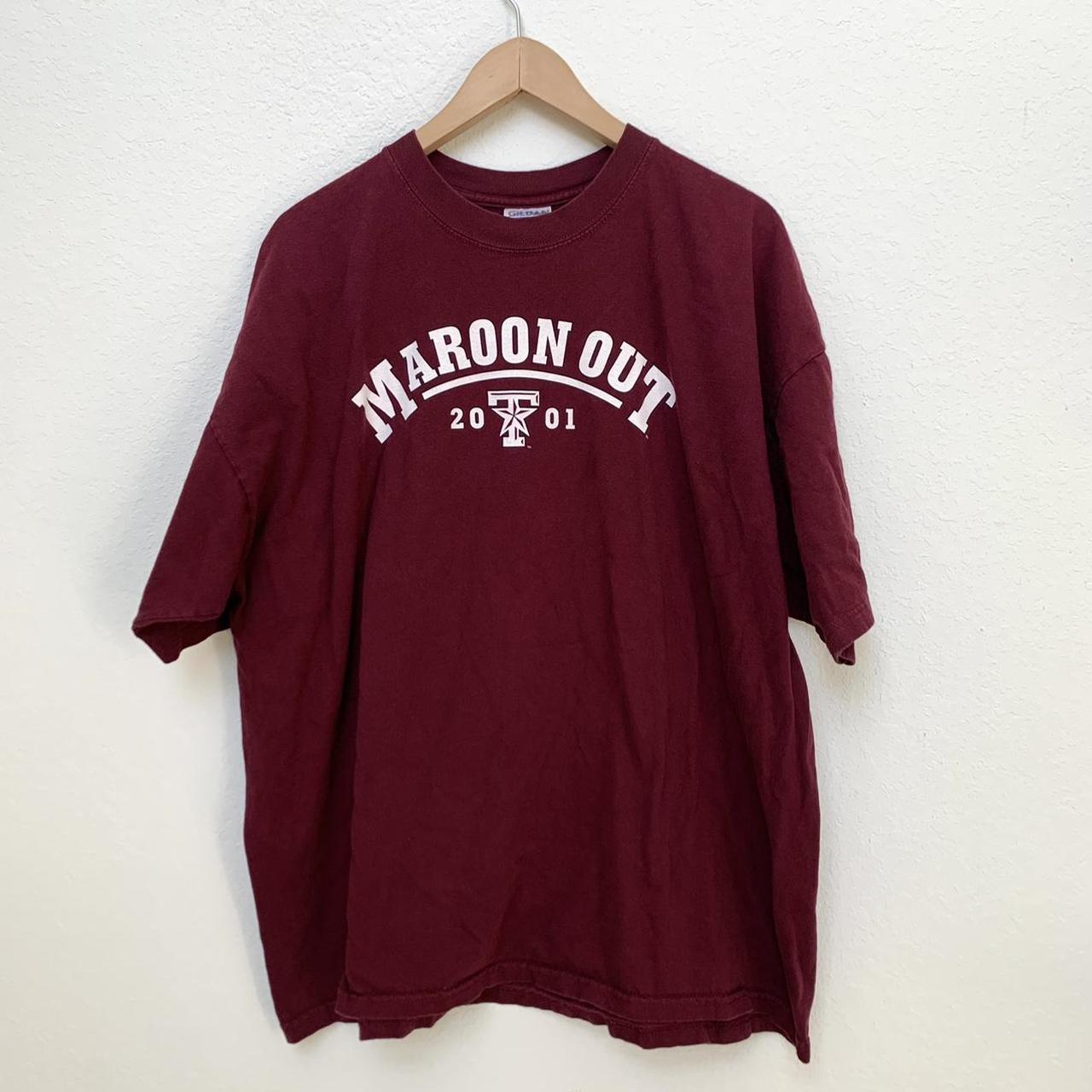 Vintage A&M Aggies Maroon Out T-Shirt XXL #a&m... - Depop