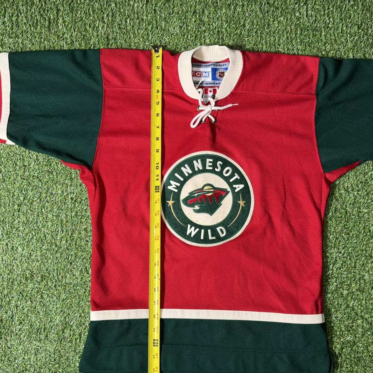 Minnesota Wild Jersey Youth L/XL Red Green NHL... | Depop